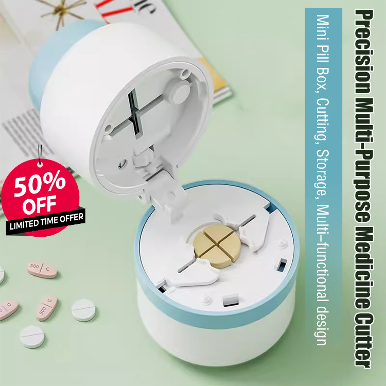 [Quick Cutting Pill 1/2,1/4/Storage]New Adjustable Four-Blade Pill ...