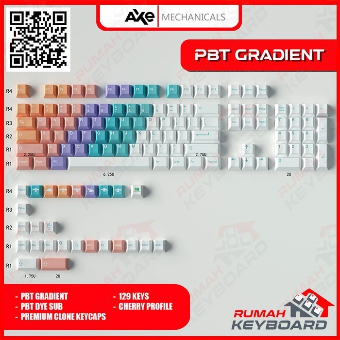 Keycap - KEYCAPS - CHERRY - GMK RAINBOW GRADIENT - PBT - DYE SUB ...