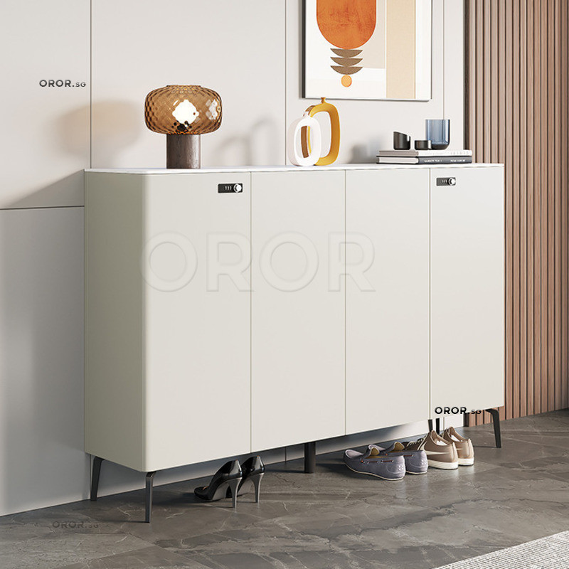 OROR Shoe Cabinet Rock Board Lockable Shoe Cabinet Home Doorstep ...