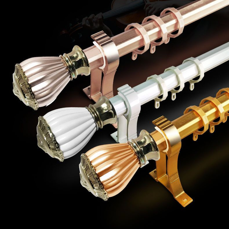Thickened Roman Rod Single Rod Double Aluminum Alloy Side-mounted ...