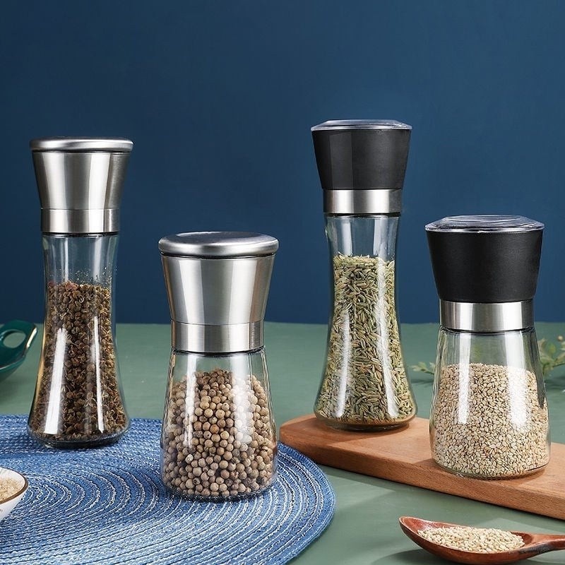 Pepper Grinder Kitchen Accessory Stainless Steel Glass Manual Salt ...