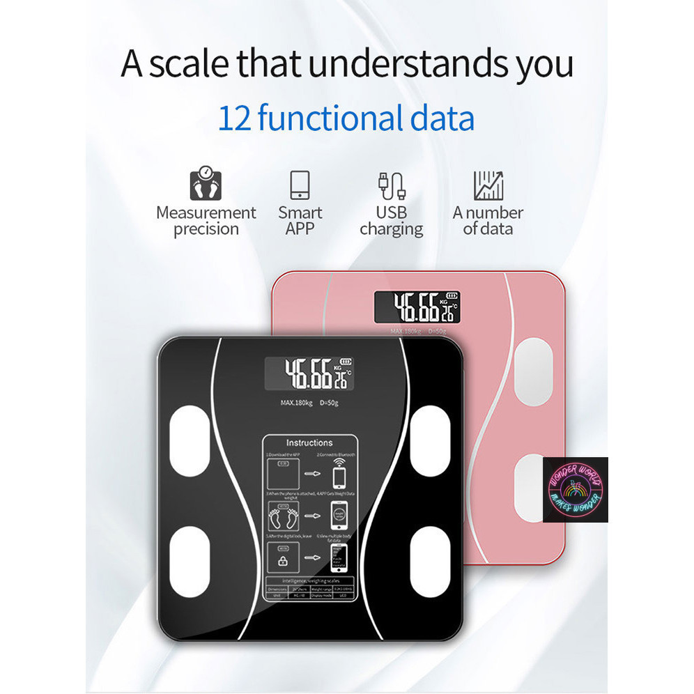 🌈SG Stock🌈 Smart Digital Weighing Scale Machine Measures Weight Body ...