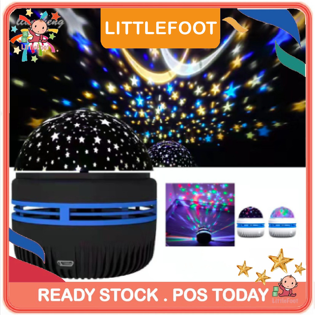 LittleFoot USB Disco Ball Star Projector Night Light Crystal Ball Lamp ...
