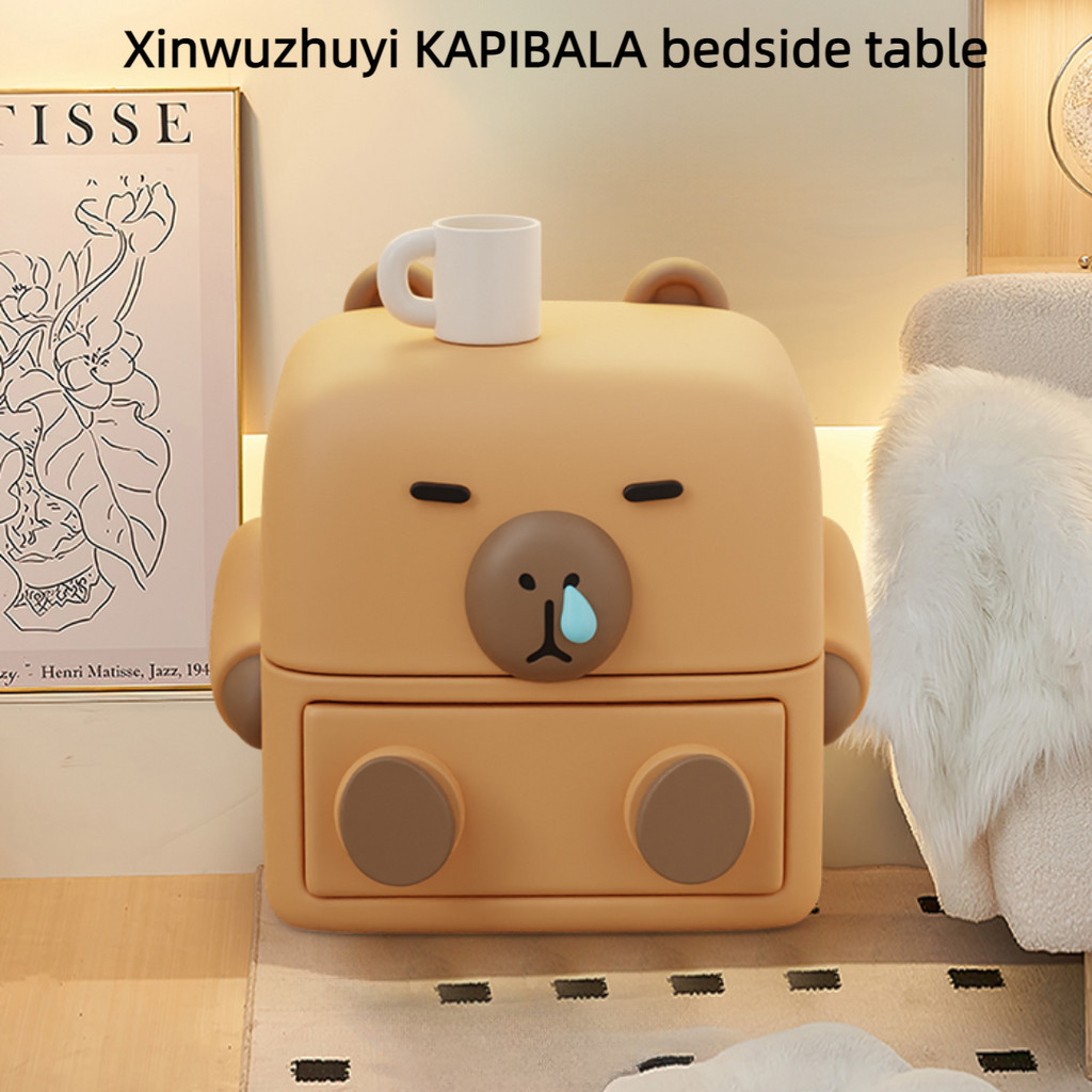 Xinwuzhuyi Kapibara Cartoon Bedside Table Cute Creative Bedroom Locker Bedside Table Shelf ...