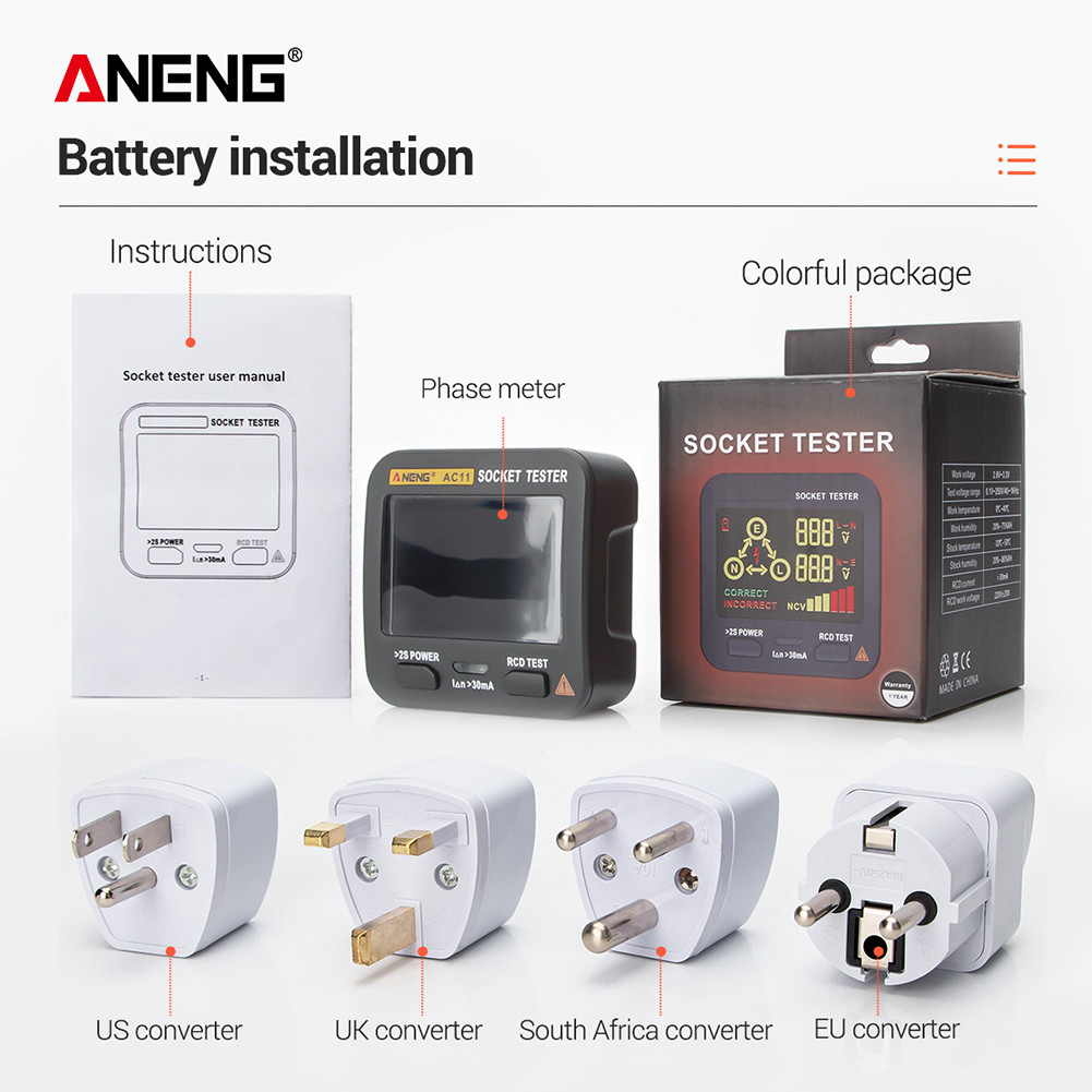 【New Discount!!!】Multifunction Digital Smart Socket Tester Wall Plug ...