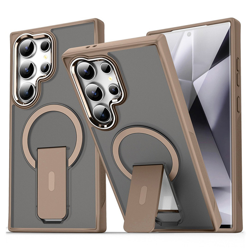 Luxury Metal Lens Flip Bracket Magnetic Phone Case For Samsung Galaxy ...