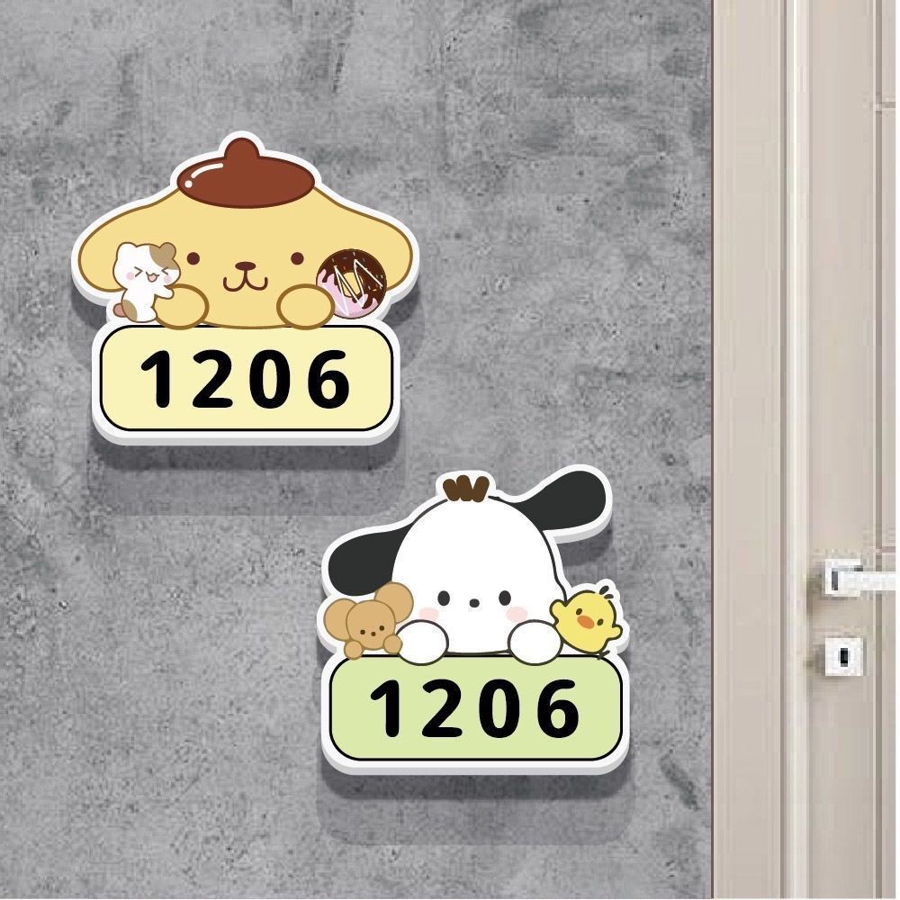 Ready Stock [PVC material] Sanrio house number plate Sticker Decoration ...