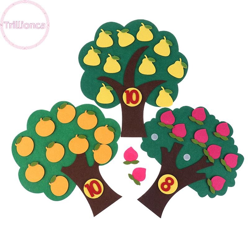 Trillionca 1 Set Kindergarten Color Number Fruit Cognitive Teaching ...