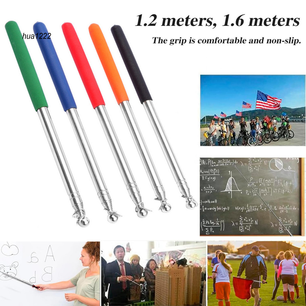 HUA_ Retractable Flagpole Handheld Banner Pole Extendable Stainless ...