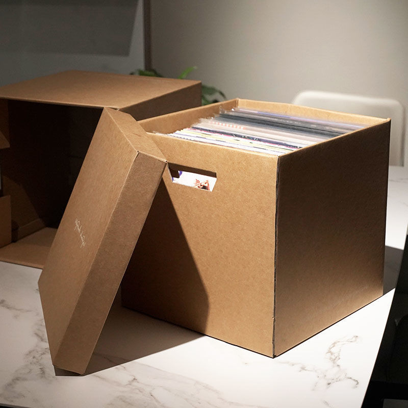 Vinyl Lp Kraft Paper Storage Box Record Thickened Storage Box Covered ...