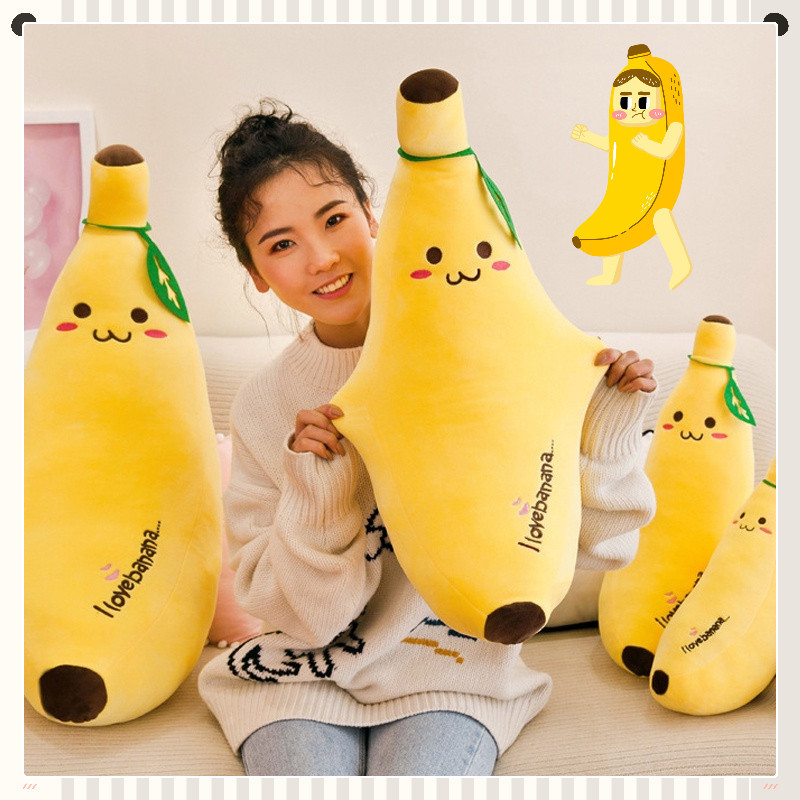 Banana Plush Toy Long Sleeping Pillow Cartoon Fruit Lovely Banana ...