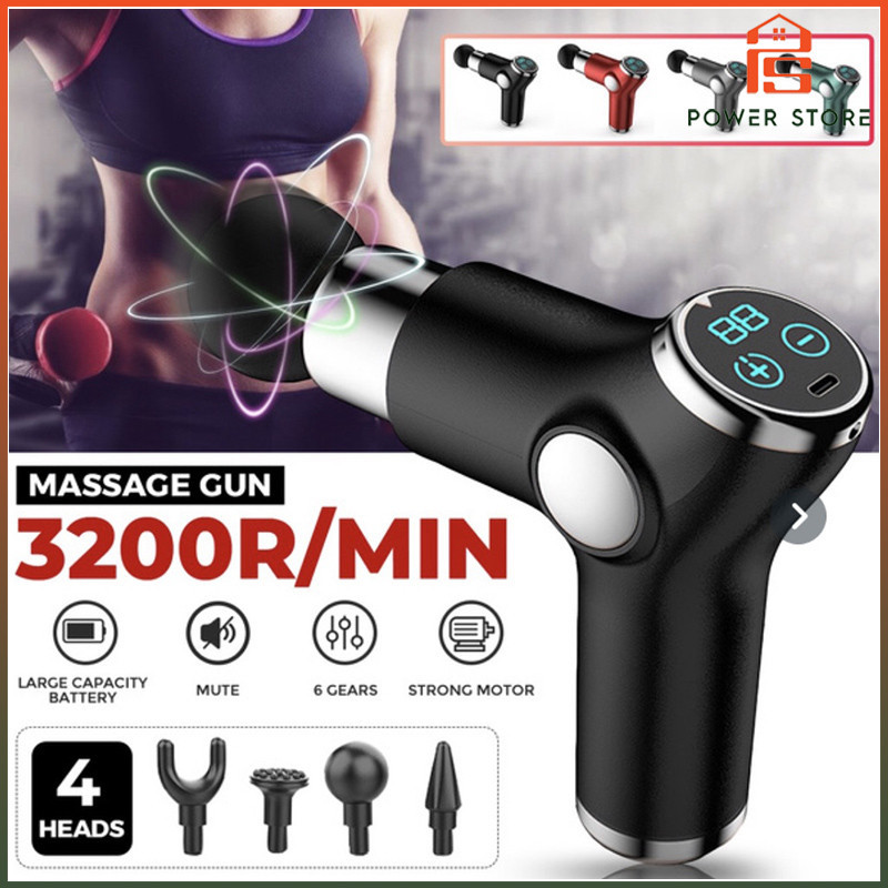 Mini Muscle Massage Gun 32 Speed Vibration Massager Pain Relief Fascial ...