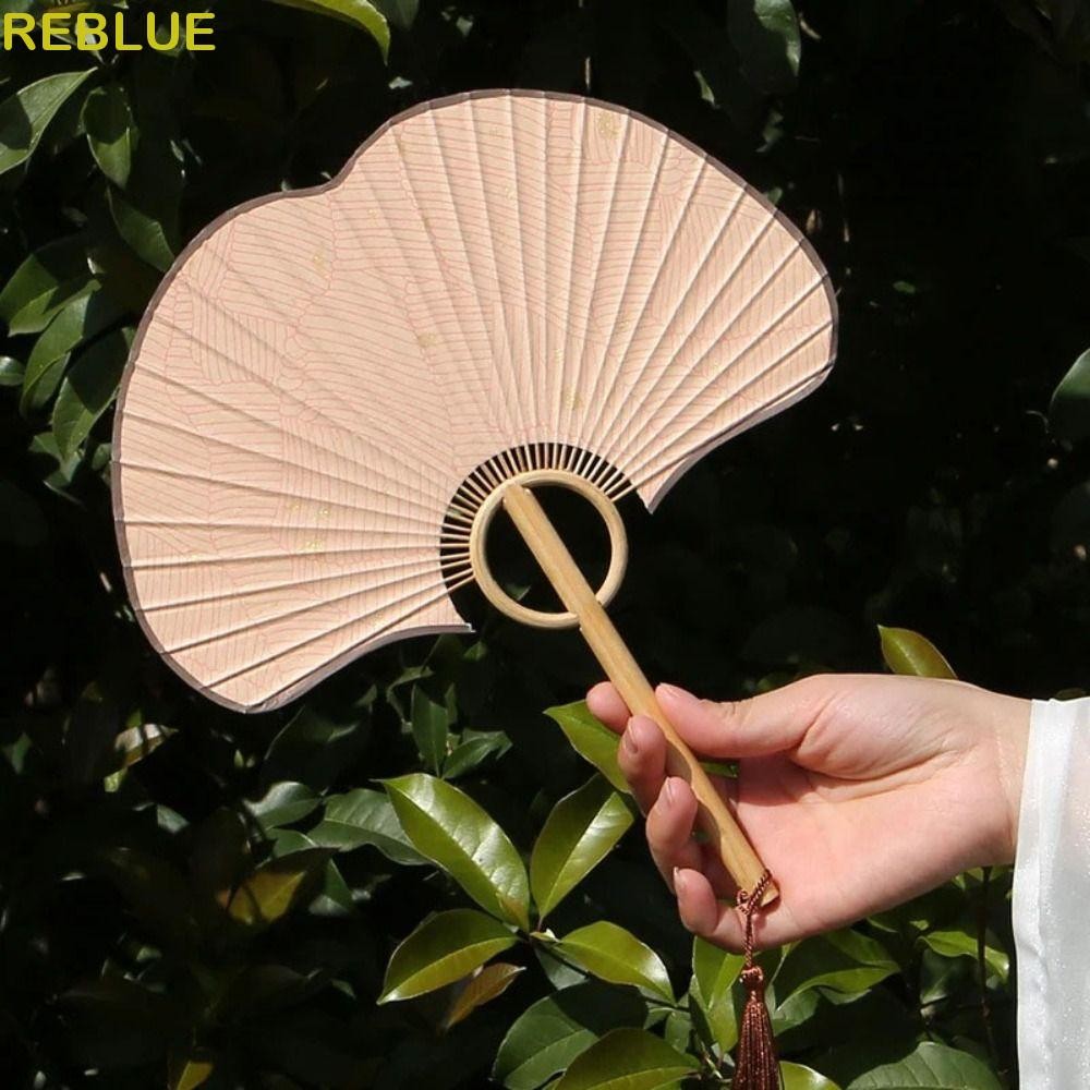 REBLUE Ginkgo Round Fan, Exquisite Vintage Rice Paper Fan, Cheongsam ...