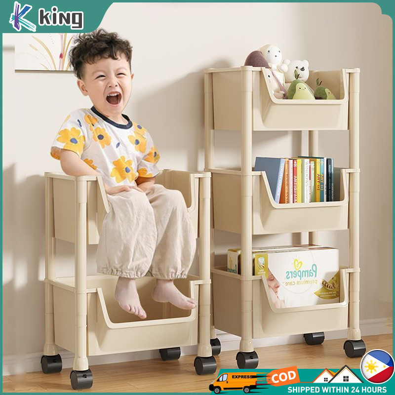 Book Organizer Plastic with cover with Wheels 5 Layer School Student ...