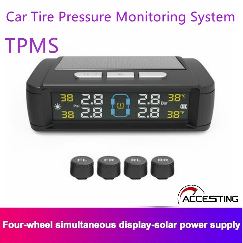TPMS Universal Tire Pressure Alarm Monitoring System Car Tire Pressure Monitoring System Solar ...