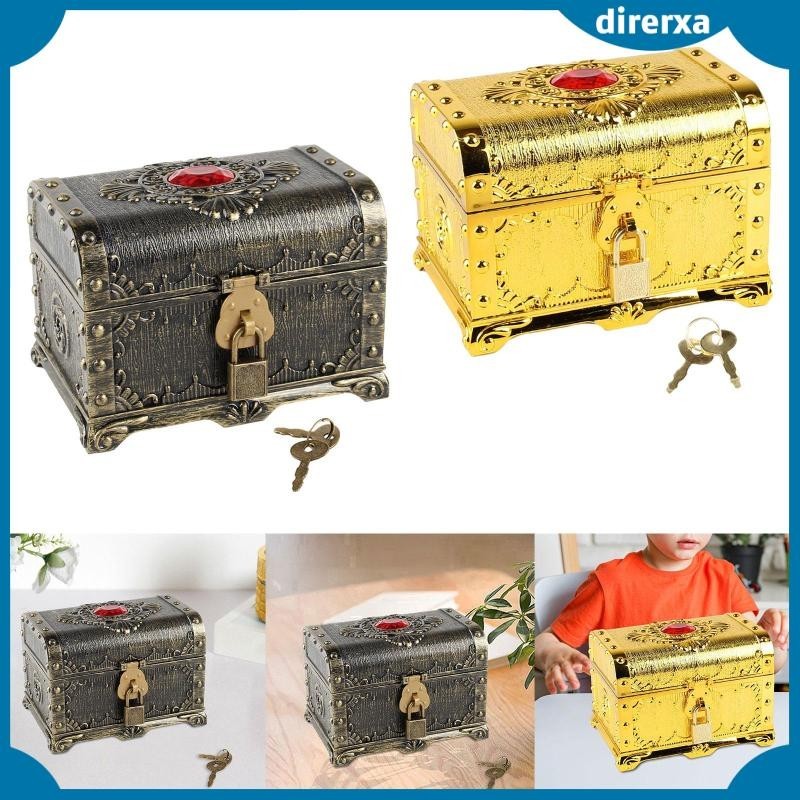 [Direrxa] Pirate Treasure Chest Box with Lock Collection Storage Box ...