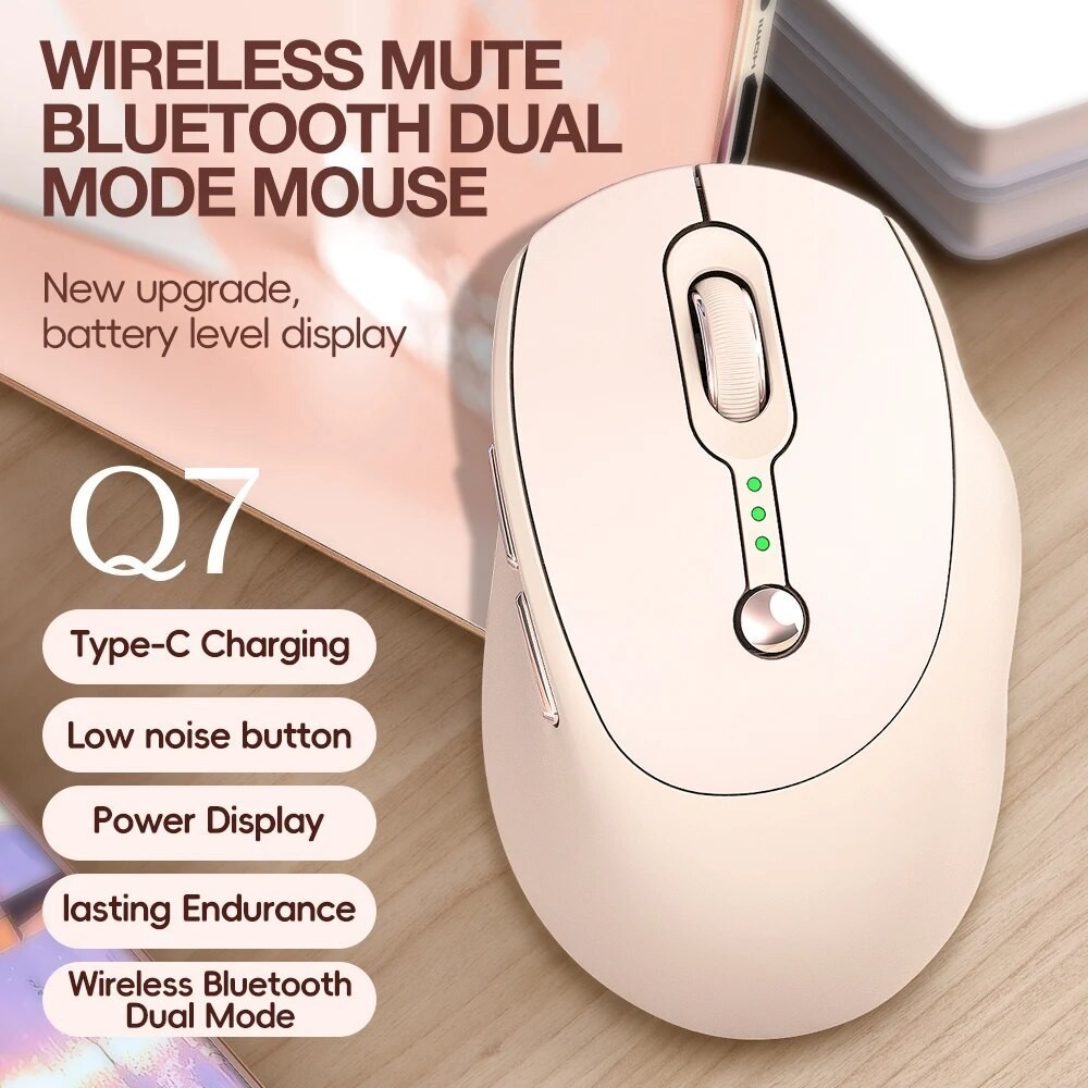 T-WOLF Q7 Rechargeable Dual-mode Bluetooth Wireless Mouse like logitech ...