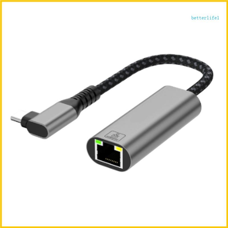 BTM 90 Degree USB C to RJ45 Dongle Gigabit 1000Mbps Ethernet Networking ...