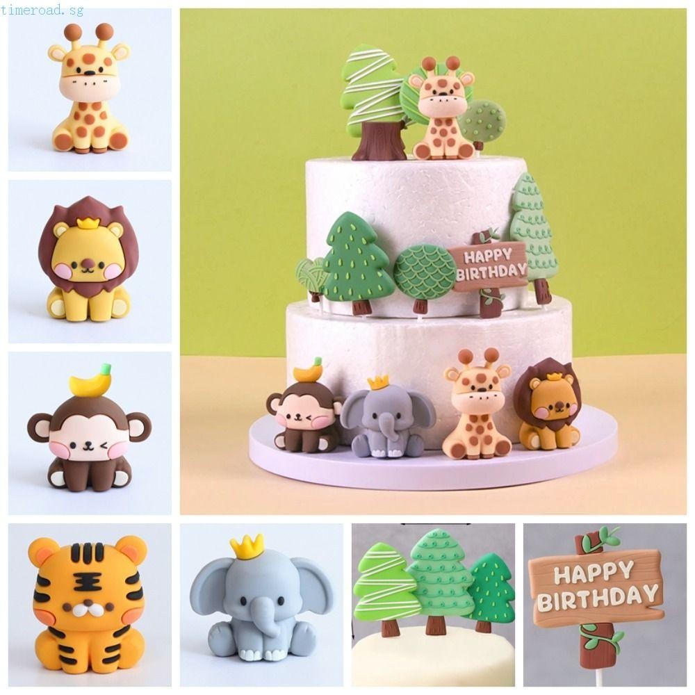 TIMEROAD Lion Monkey|Cake Topper, Cute 3D Animal Theme Cake Topper ...