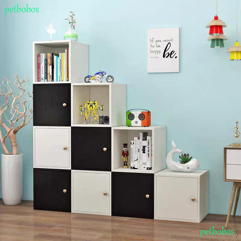 Cabinet Storage With Door Lock Side Drawer Narrow Lockers Bookshelf ...