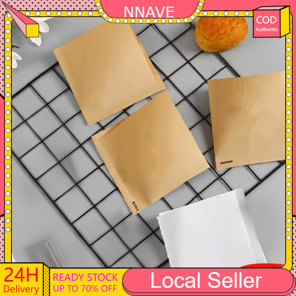 100pcs Triangle Food Wrap Oil proof /Bag bread food bags/ Kraft paper ...
