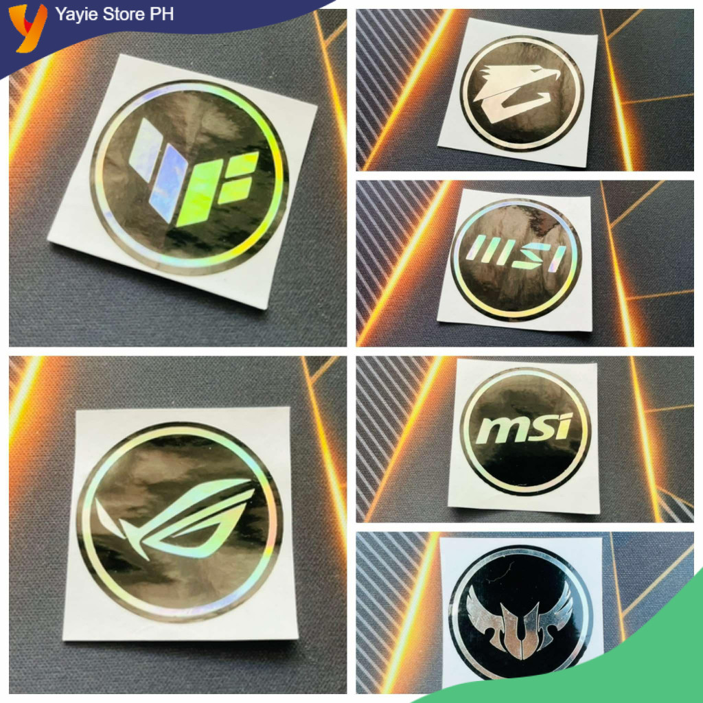 ROG, AORUS, MSI, and TUF Logo Vinyl Stickers for Computer Case Fans ...