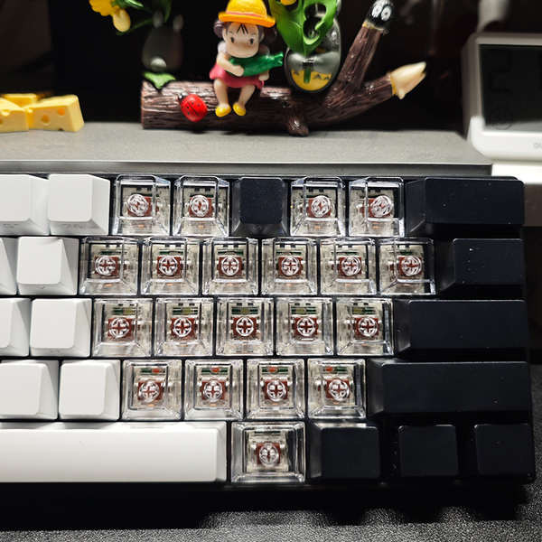keycaps custom keycaps Mu68 Black White Love Transparent Keycap Cross ...