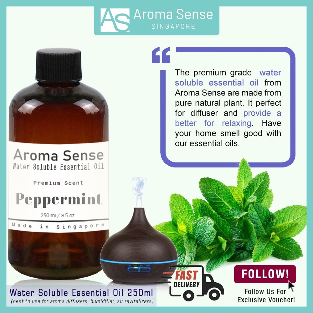Aroma Sense Peppermint Scent Water Soluble Essential Oil (250ml ...