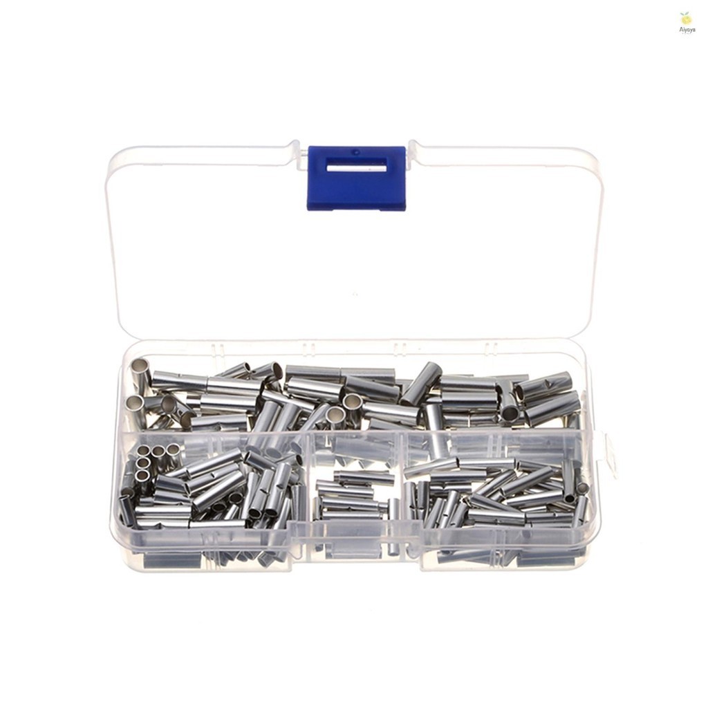 200PCS/Box Non-Insulated Butt Connectors Uninsulated Electrical Wire ...