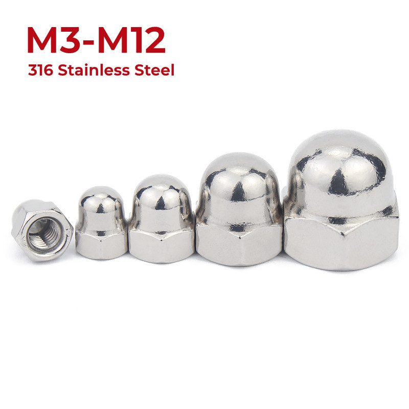 316 Stainless Steel Acorn Nuts M3 M4 M5 M6 M8 M10 M12 Hex Cap Nut Domed Nuts Hex Acorn Nut Cap ...
