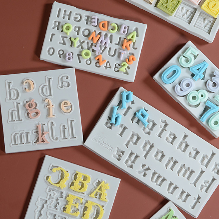 26 English Letters 3D Alphabet Mold Silicone Uppercase Lowercase ...