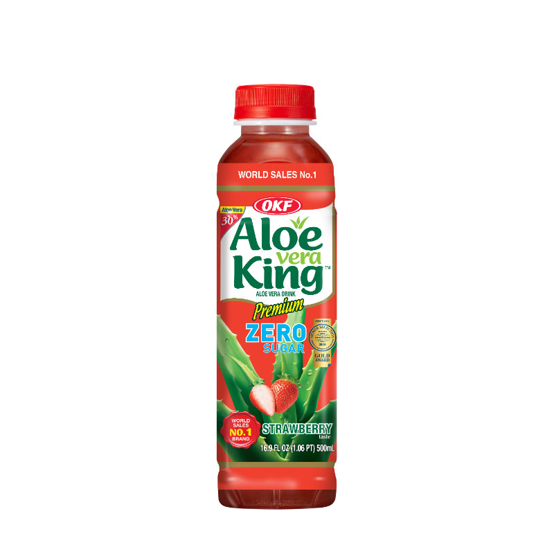 Okf Aloe Vera King Zero Sugar Strawberry, 500Ml | Shopee Singapore