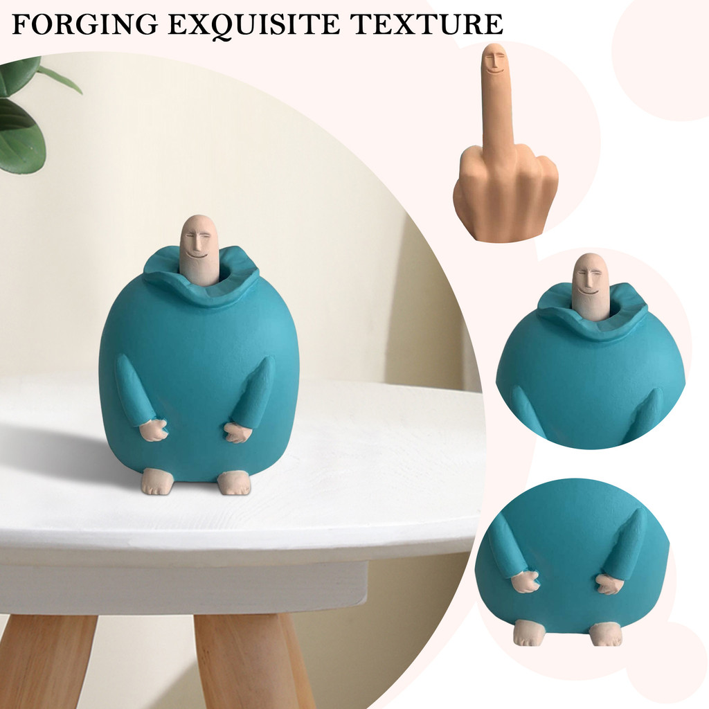 Funny Desktop Finger Statue Handicraft Middle Finger Table Decor for ...