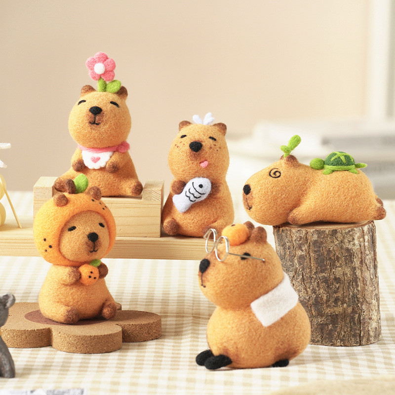 Capybara Doll Handmade diy Material Pack Wool Felt Poke Plush Capybara ...