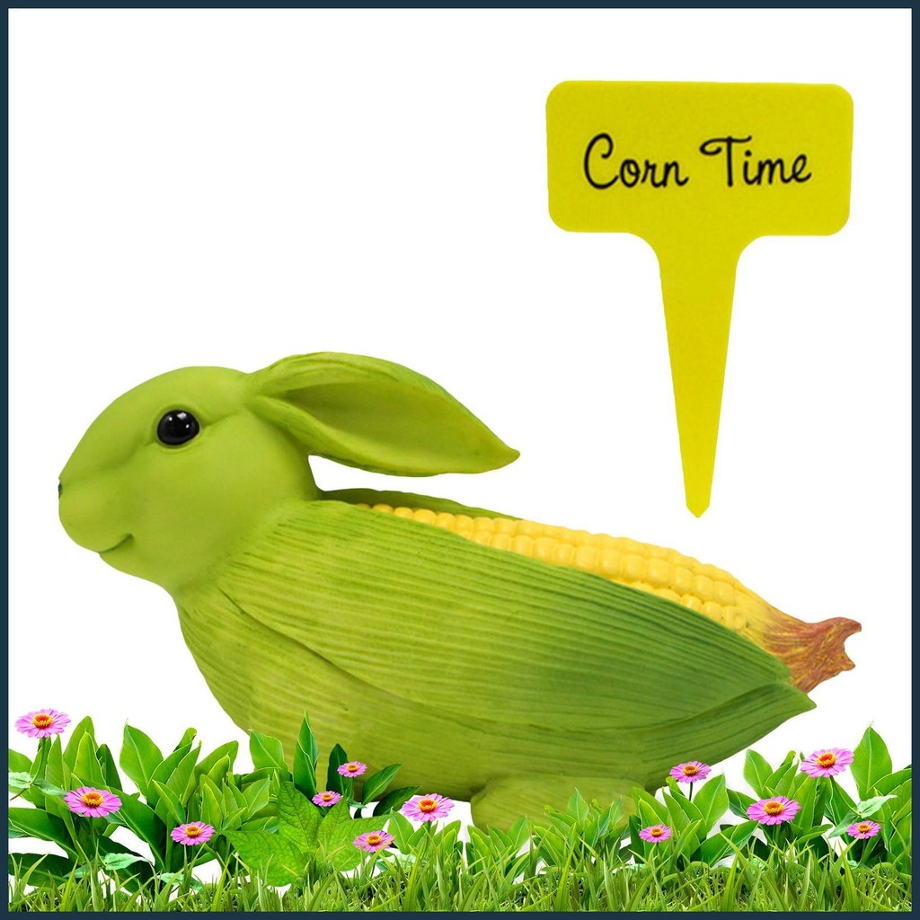 Rabbit Garden Statue Resin Rabbit Statue Cute Corn Rabbit Sculpture ...