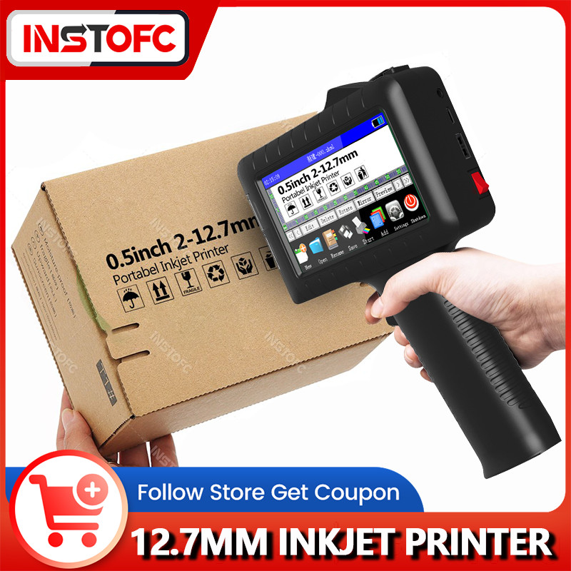 Industrial Inkjet Printer 12.7mm Support 28 Languages QR Code Text Logo ...