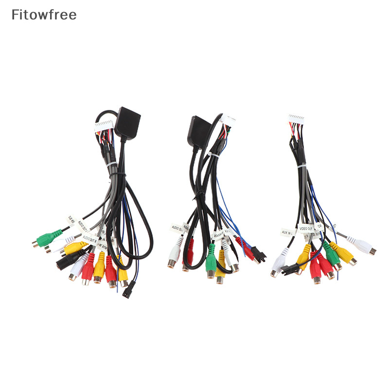 Fitow Car Stereo Radio Cable 20 Pin Plug RCA Output AUX Wire Harness ...