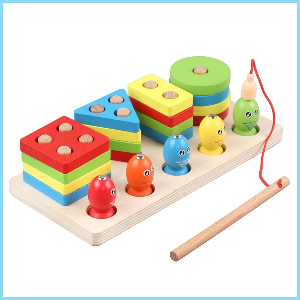 Sorting Stacking & Magnet Fishing Game Puzzles Board Blocks Kids ...