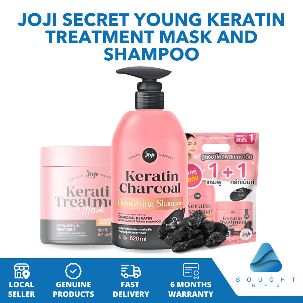 Joji Secret Young Keratin Mask 300g & Shampoo 620ml - Nourishing, Silky ...