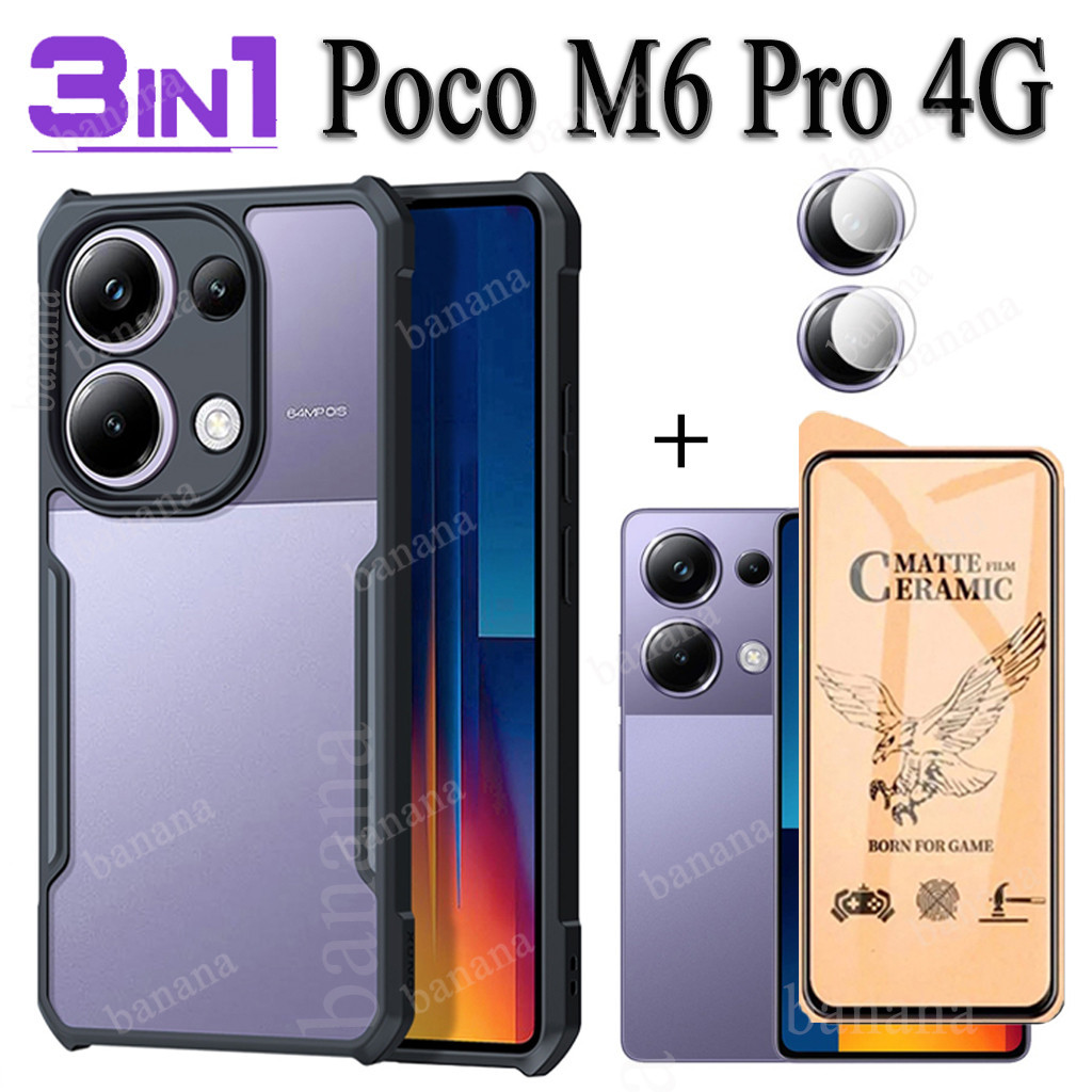For Poco M6pro Shockproof Phone Case Poco M6 Pro 4G Ceramic Matte Full ...