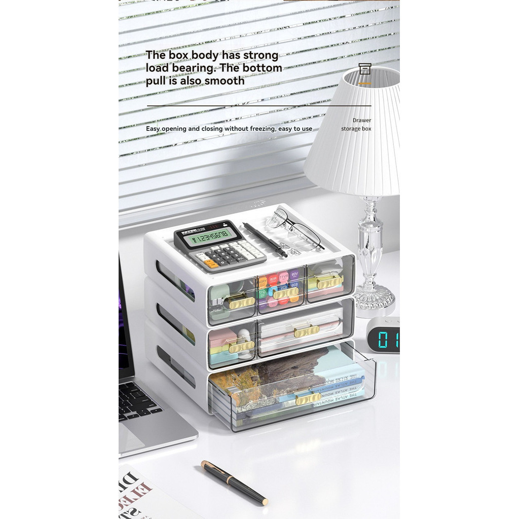 Desktop Storage Box Tidy Box Multi-layer Stackable Drawer-style ...