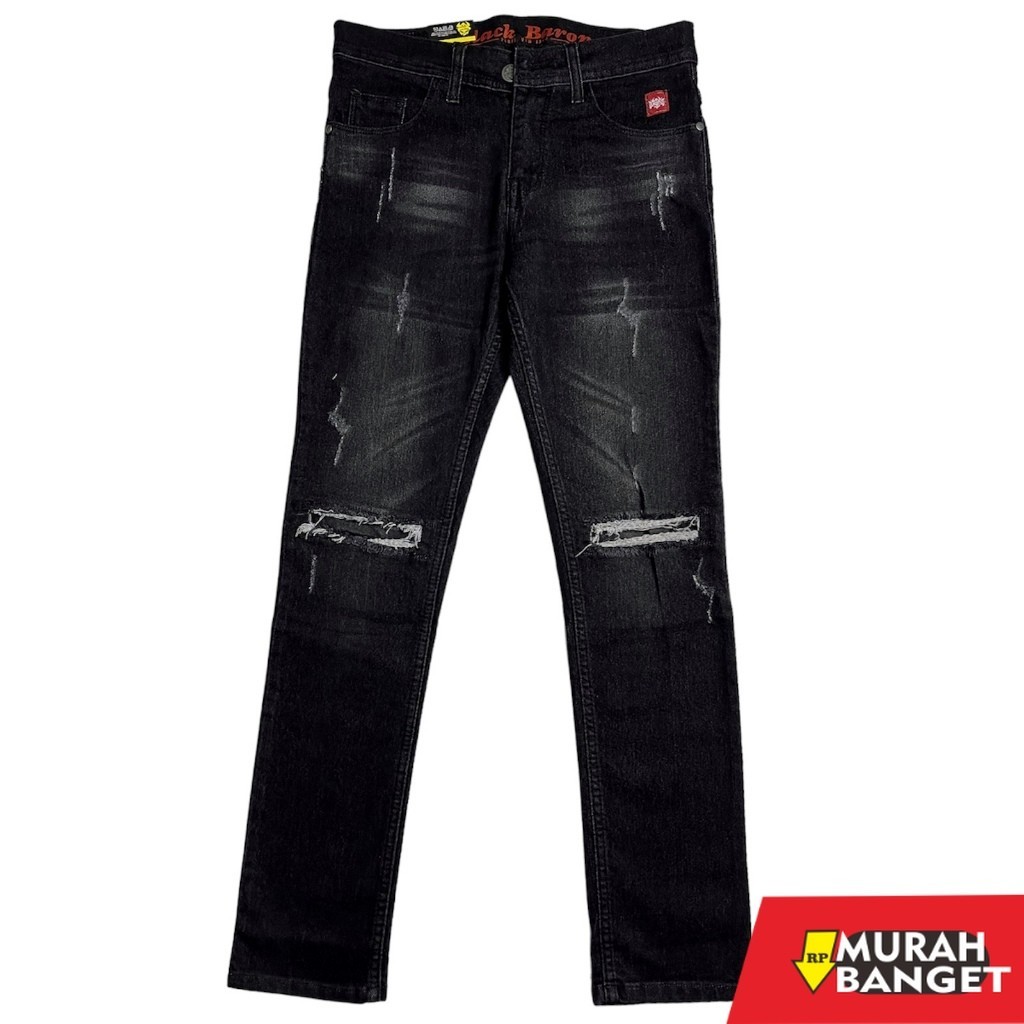 Latest Men's Denim Pants - Men's Long Ripped Denim Pants BLACK BARON ...