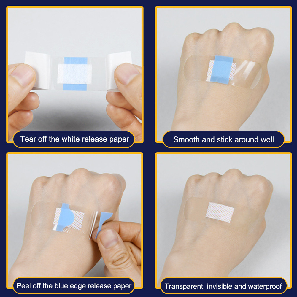 50/120Pcs PU Transparent Waterproof Band Aid Invisible Hemostasis Wound ...
