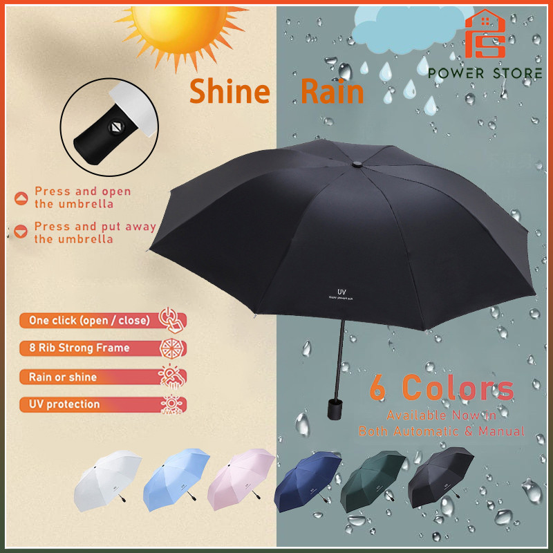 UV Umbrella Protection Sun Automatic Open and Close Manual Umbrella Anti UV Umbrella | Shopee ...