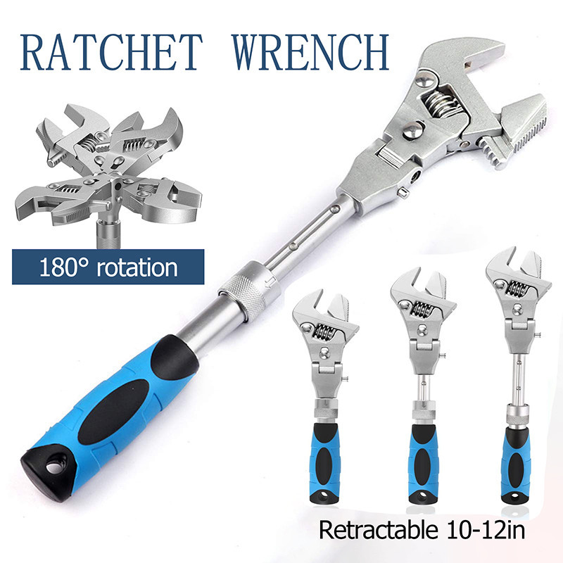 【SHIP IN 24 HOURS】5 IN 1 Wrench/ Adjustable Ratchet wrench/Folding Rust ...