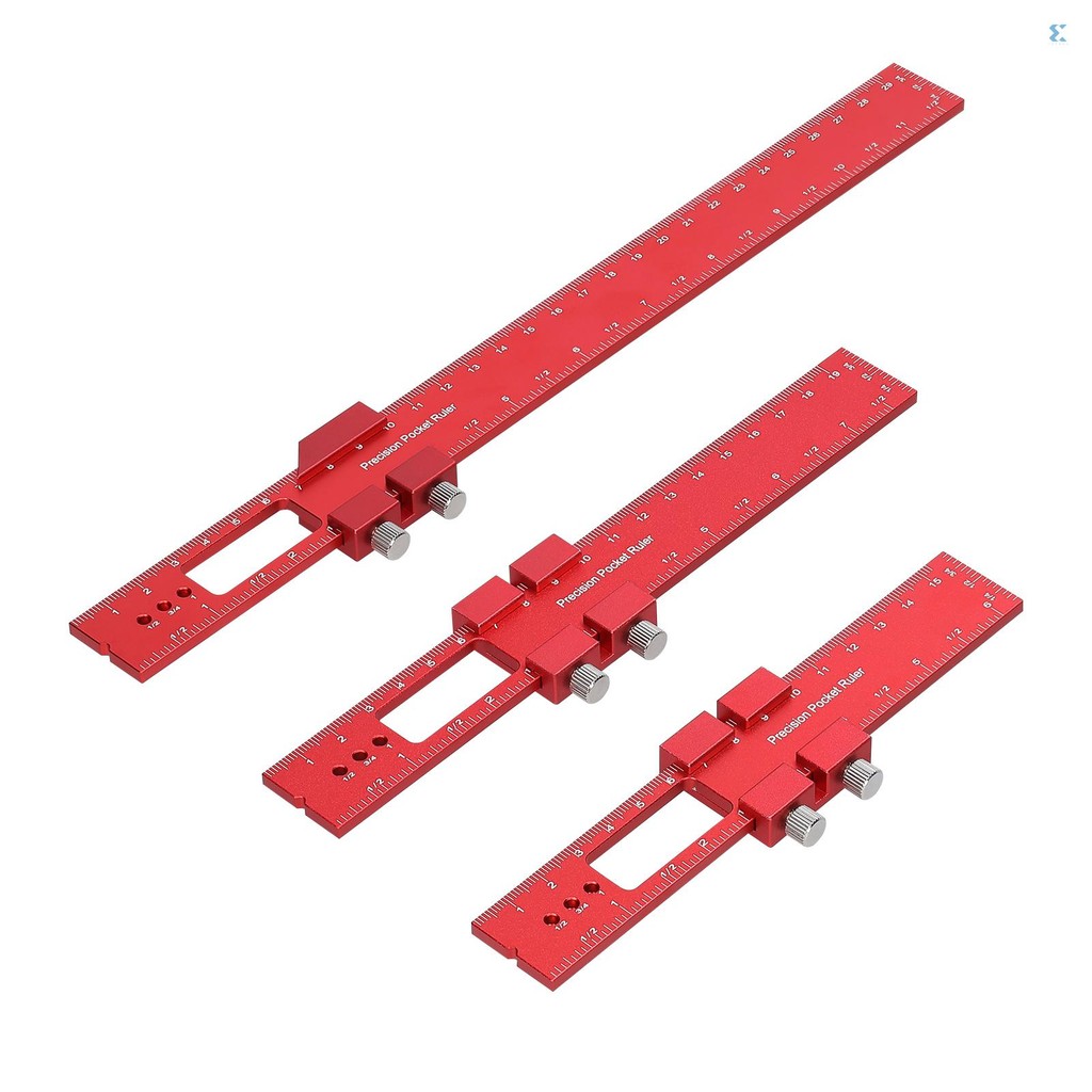 Aluminum Alloy Measuring Ruler 45° Woodworking Scriber Utility Scribing ...