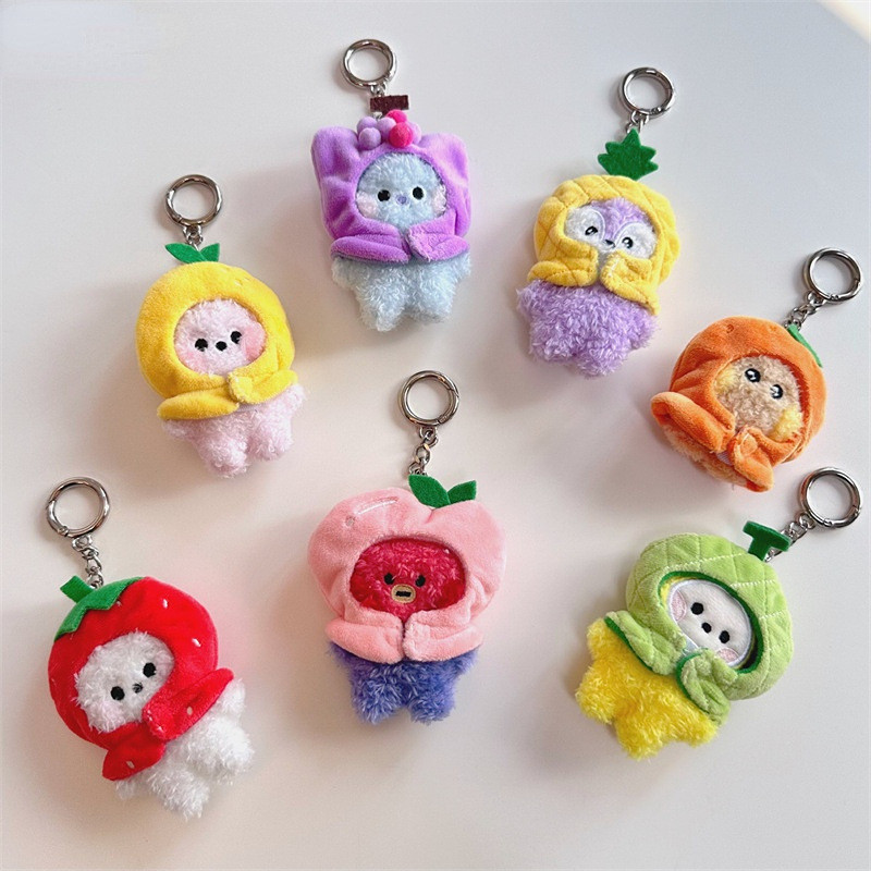 BTS BT21 FRUITS Series Plush Doll Tata Cooky Chimmy Mang Mini Plush Keychains Bag Pendant Kids ...