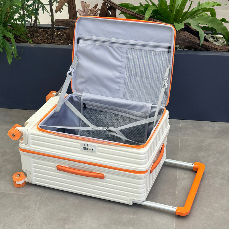 Side Opening Luggage Wide Handle Large Capacity Travel Suitcase Front ...
