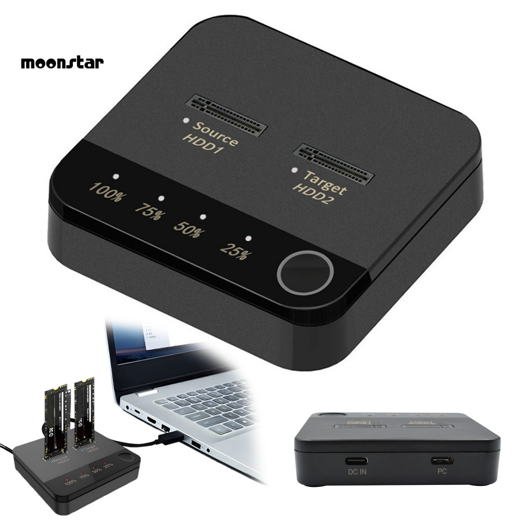 MOO Indicator Light Hard Disk Duplicator Portable Dual Bay External ...