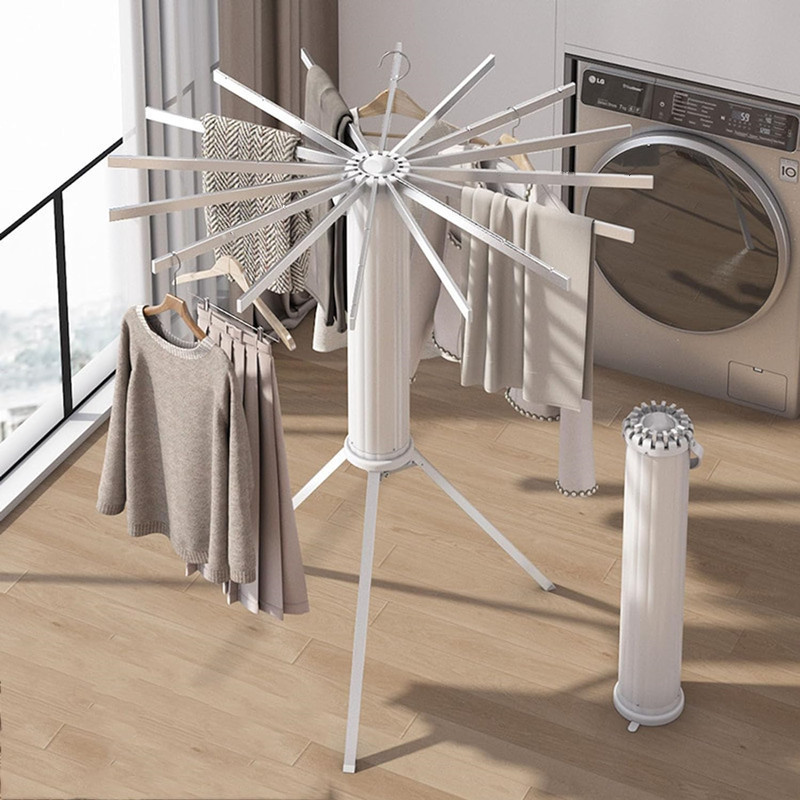 Tripod Clothes Drying Rack , Portable Drying Rack 360° Rotatable Drying ...